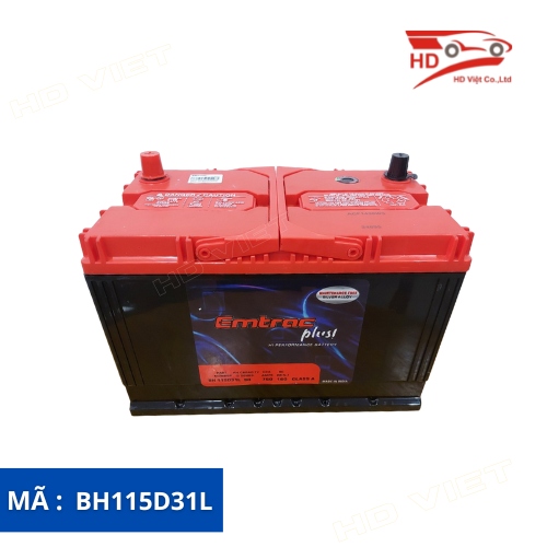Ắc quy EMTRAC PLUS BH115D31L 12v 90AH giá rẻ tại Hà Nội, Hải Phòng, Đà Nẵng